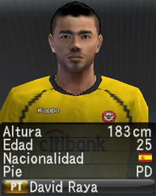 EDICIONES PES PS2/PSP: David Raya FACE PES PS2