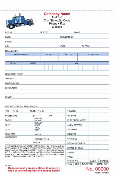 Towing Invoice - Invoice Template