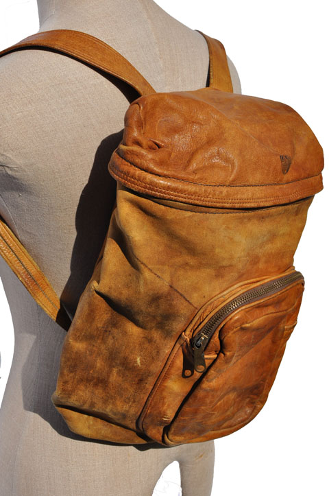 goodbye heart vintage: Vintage 1960s Leather Backpack. Leather Back ...