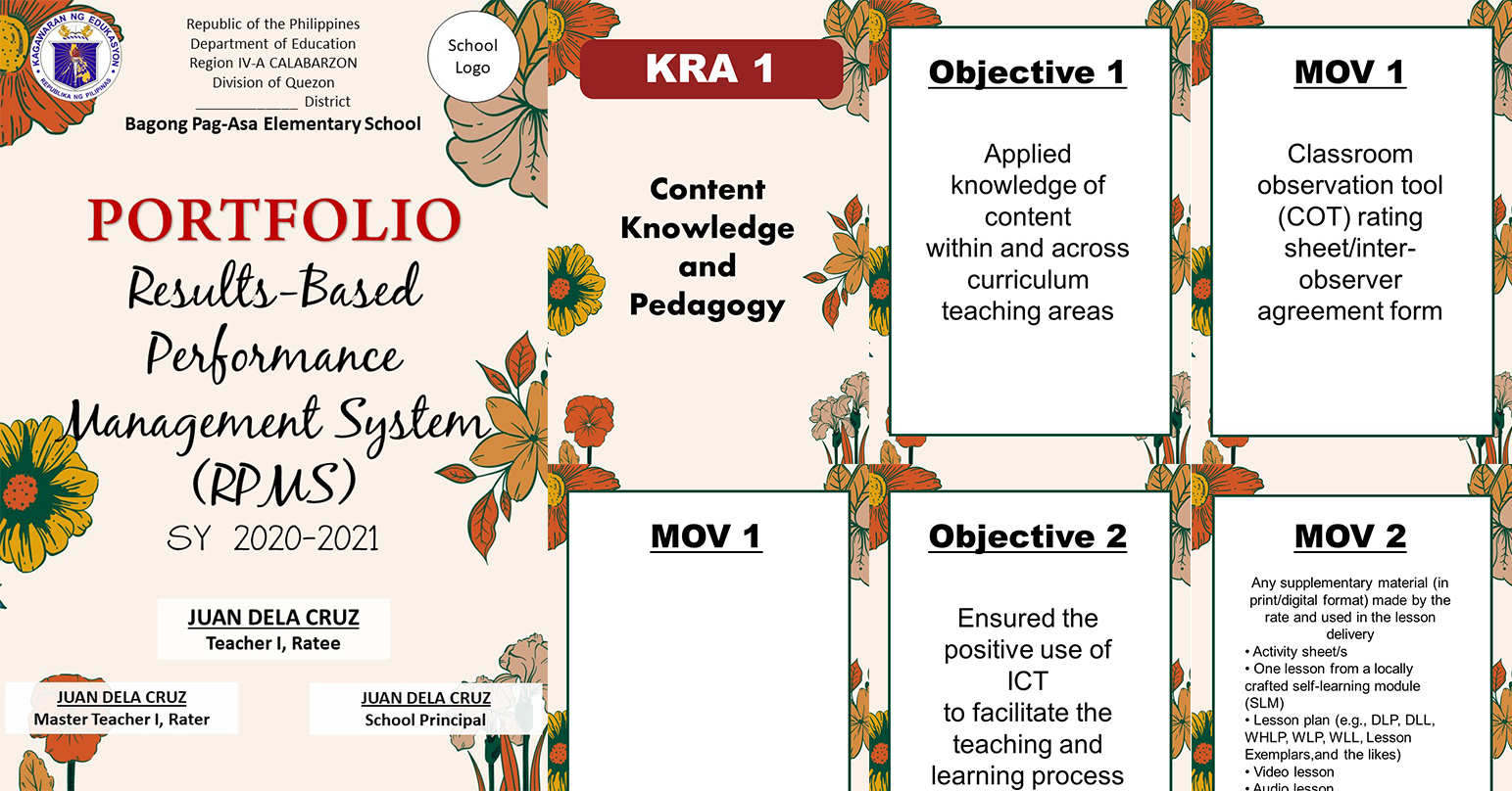 NEW RPMS E-PORTFOLIO FOR TEACHERS (Designs 5-8) Free Download - DepEd Click