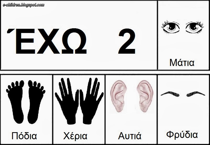 ΟΙ ΑΡΙΘΜΟΙ 1 & 2 ΚΑΙ ΤΑ ΜΕΡΗ ΤΟΥ ΣΩΜΑΤΟΣ ΜΑΣ ~ Los Niños