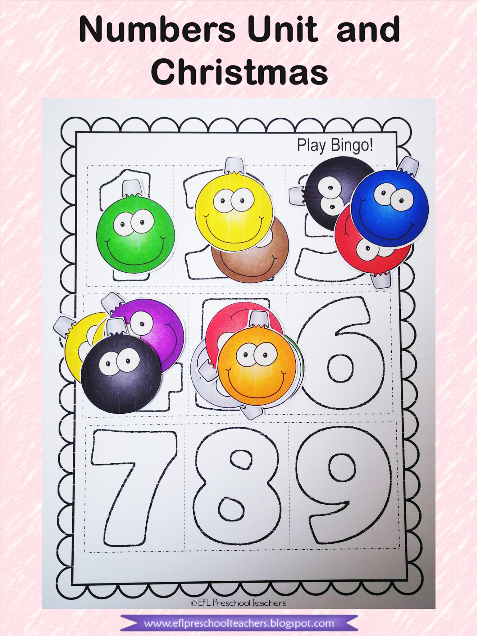 ESL/EFL Preschool Teachers: Christmas and Numbers 1 to 10 Resource.