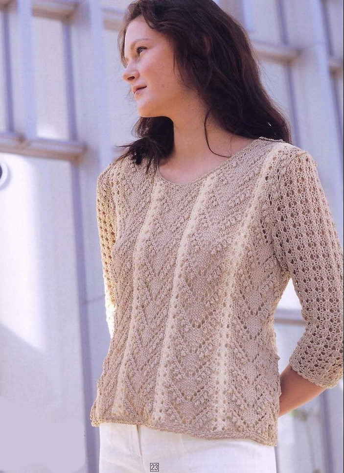 Irina: Lace jumper. Patterns.