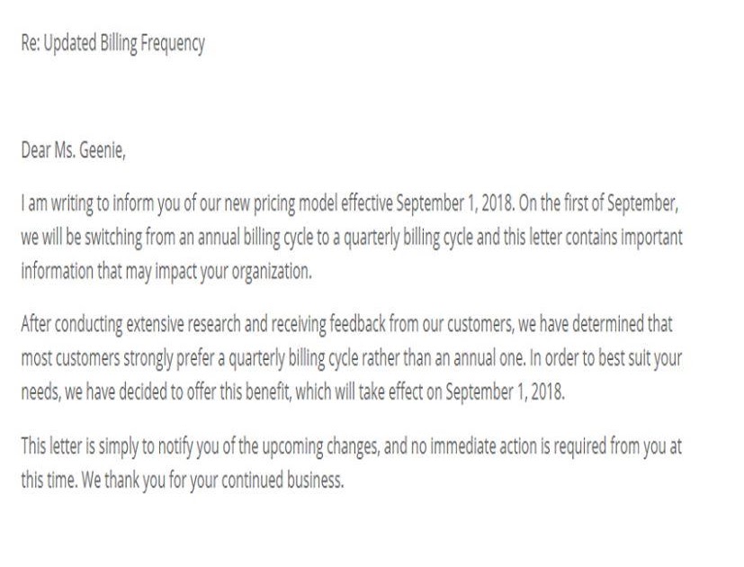 Formal Letter Format Via Email - Birthday Letter