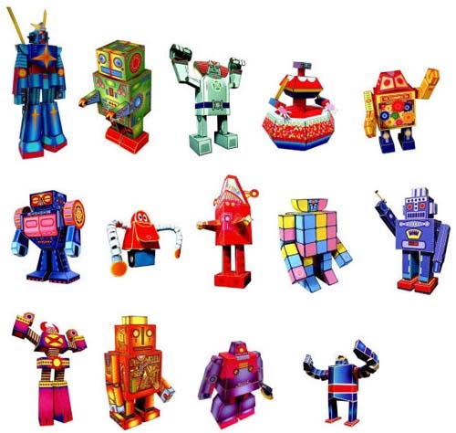 Vintage Robot Paper Toys | Paperized Crafts