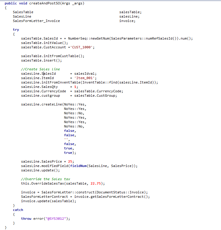 Vimal Axapta: How to override (adjust) tax through X++ code in D365 FO