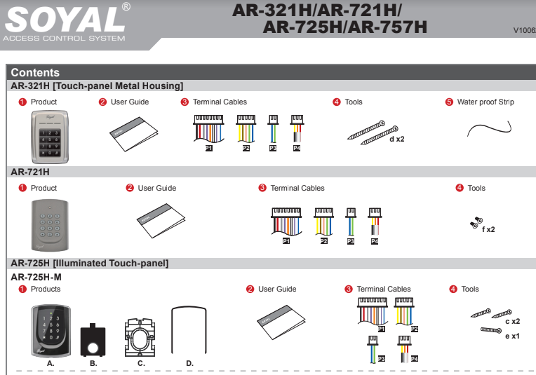 SOYAL ACCESS CONTROL SYSTEM AR-321H/AR-721H/ AR-725H/AR-757H ...