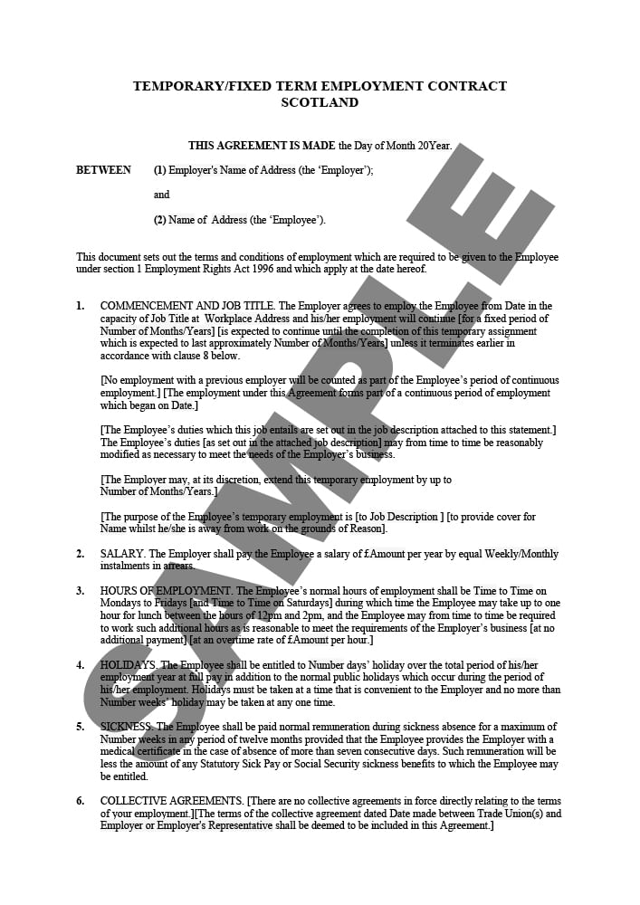 Fixed Term Contract Template - Invoice Template