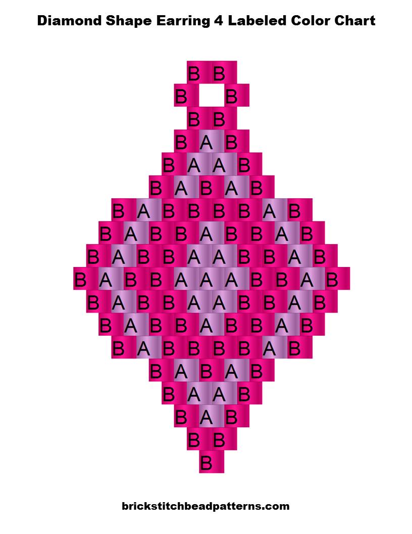 Brick Stitch Bead Patterns Journal: No. 4 Free Diamond Shape Earring ...