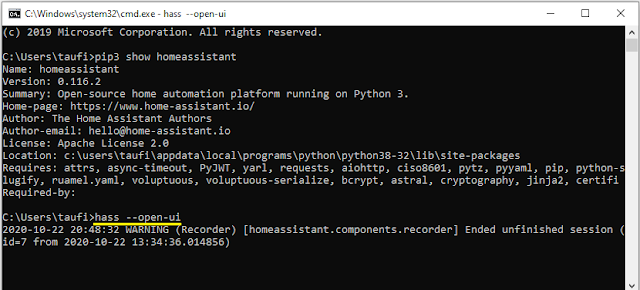Home Automation | How to Install Home Assistant on Windows 10 Computer ...