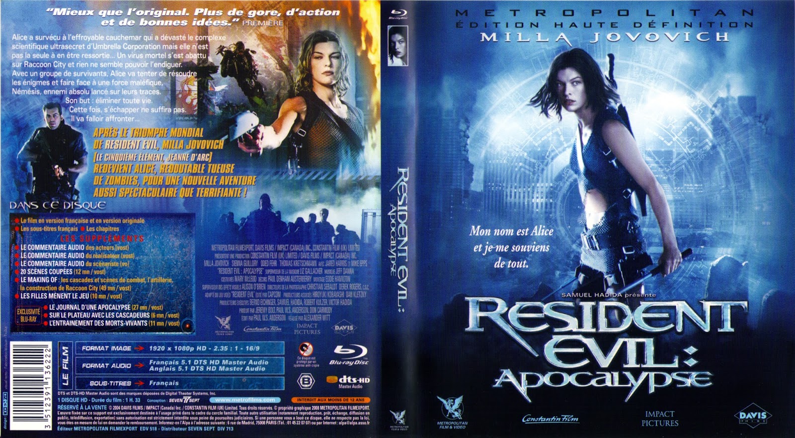 BLU-RAY JAQUETTES BLU-RAY: Resident Evil : Apocalypse