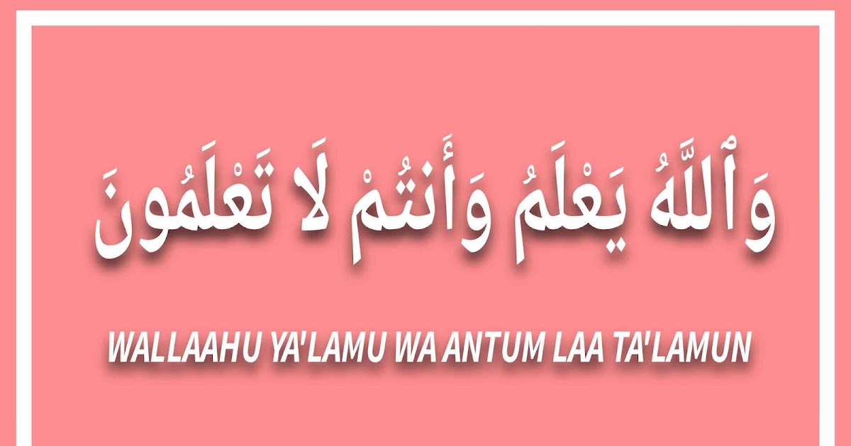 Wallahu Ya'lamu Wa Antum La Ta'lamun Artinya - Diangpedia