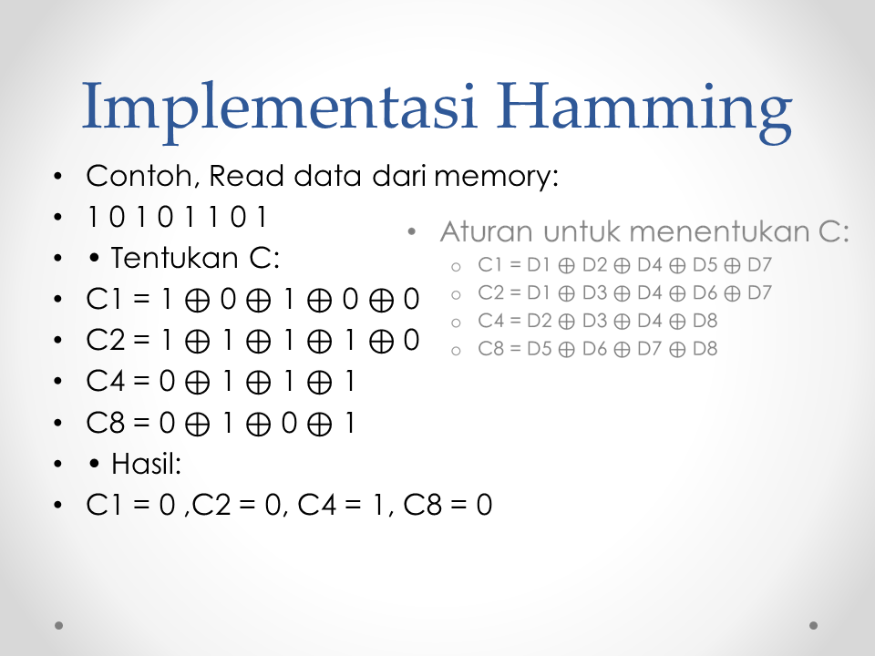 ERROR CORRECTION WITH HAMMING CODE