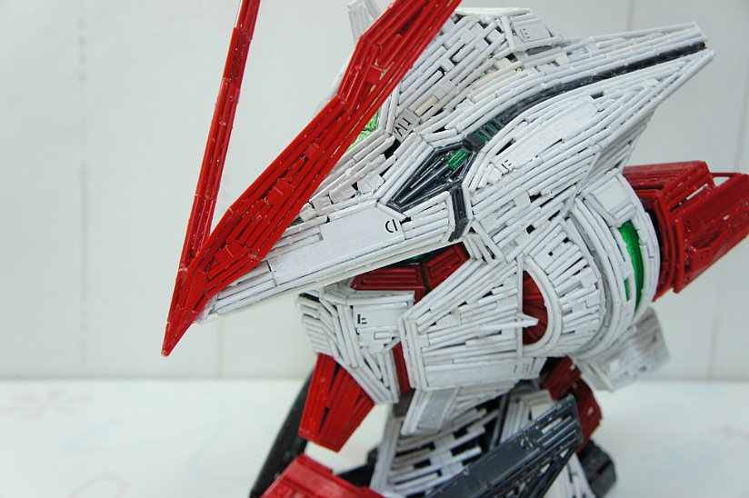 GUNDAM GUY: Gundam Astray Red Frame Head Made of Gunpla Runners ...