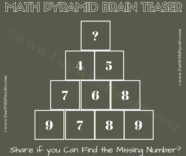 Maths Logic Pyramid Brain Teaser for High School Students