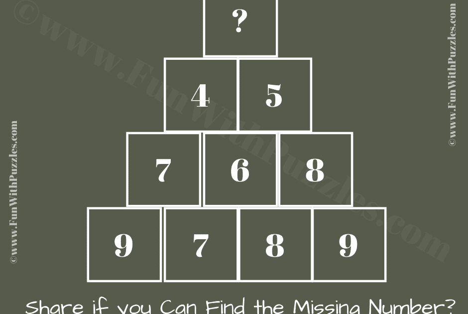 Maths Logic Pyramid Brain Teaser for High School Students