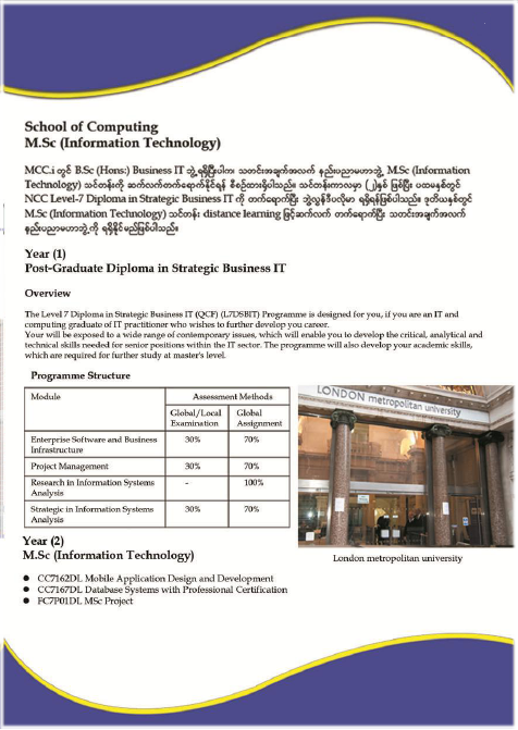 M.Sc (Information Technology) ~ MCC Institute