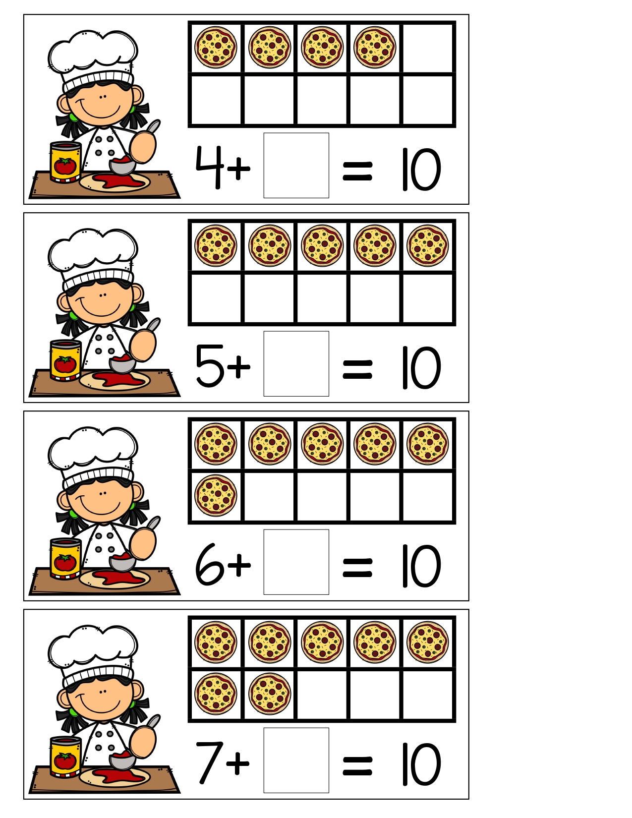 Sumas para preescolar