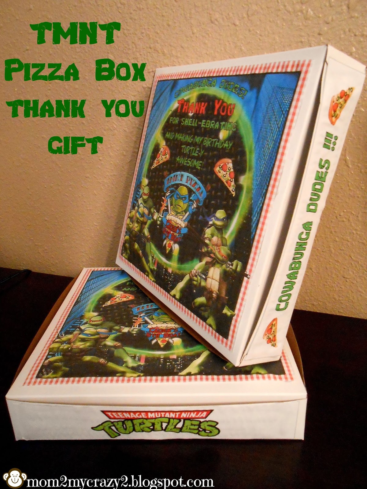 Running away? I'll help you pack.: TMNT Pizza Box Favors