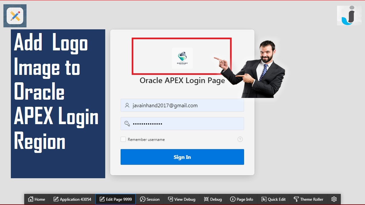 Add Logo Image To Oracle Apex Login Region Javainhand Tutorial