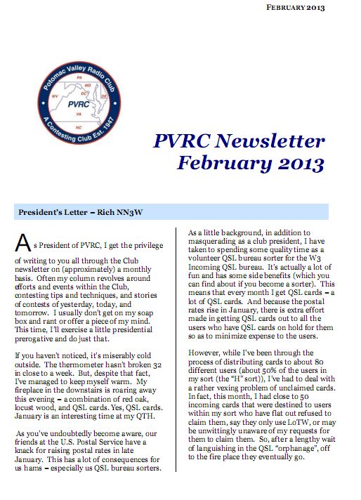 F5IRO Freddy: PVRC Newsletter