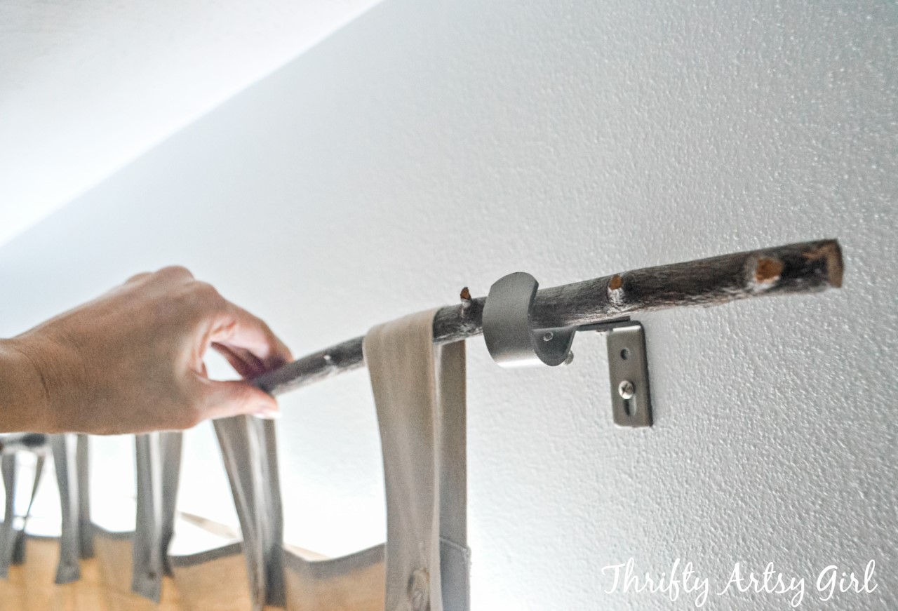 Thrifty Artsy Girl: Easy (and Free!) Rustic Tree Branch Curtain Rod for ...