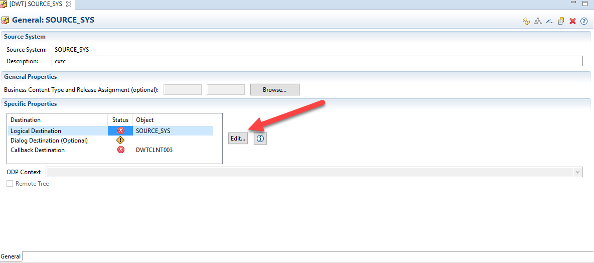 SAP BW Modelling Tools: ODP - Source System Editor | SAP Online Guides