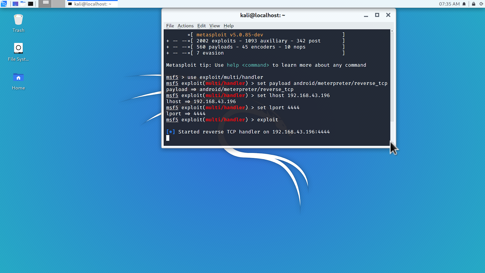 How To Create Android Payload With Metasploit Kali LInux in Android