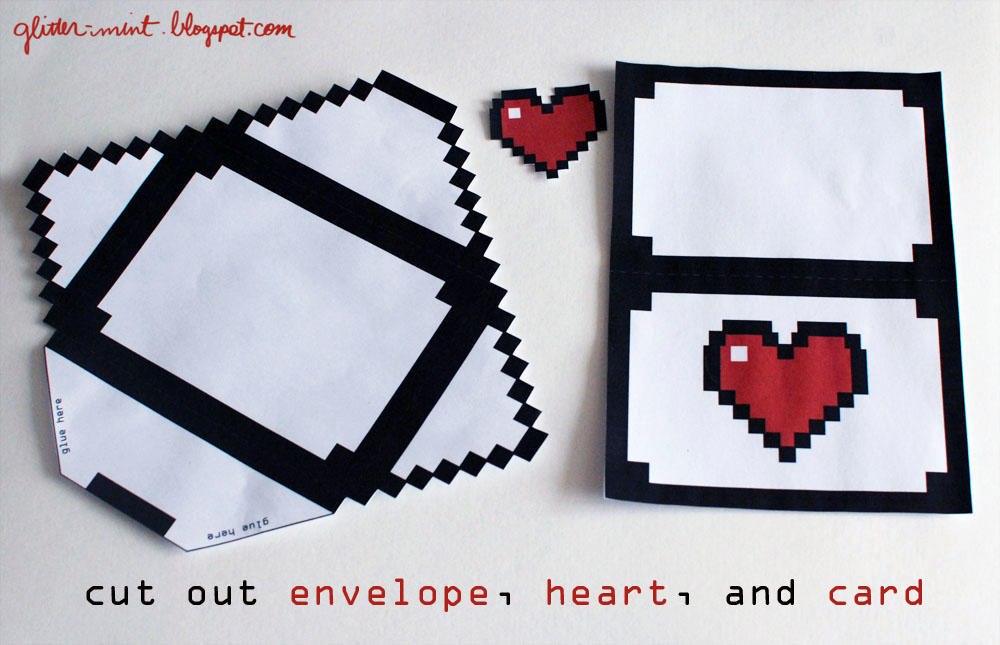 Free Printables: 8-bit Envelope for Valentines