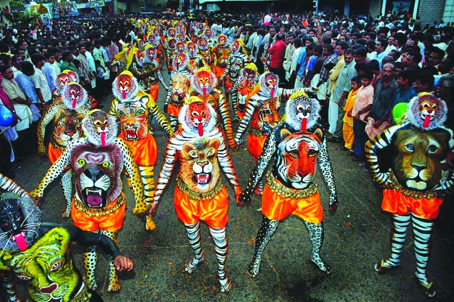 Kerala Tourism: Pulikali during Onam the famous Tiger and Lion dance