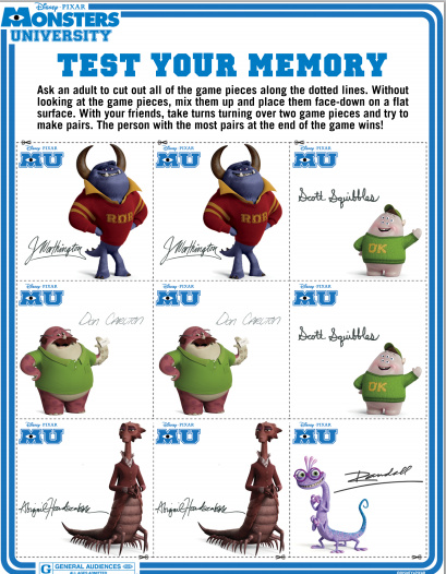 Monsters University - Activity Sheets