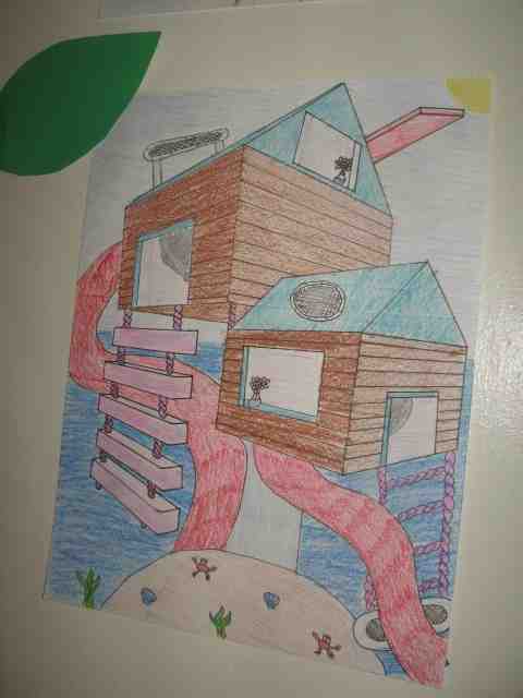 Create Art With Mrs. P!: 8th Grade 2-Point Perspective Dream Tree Houses
