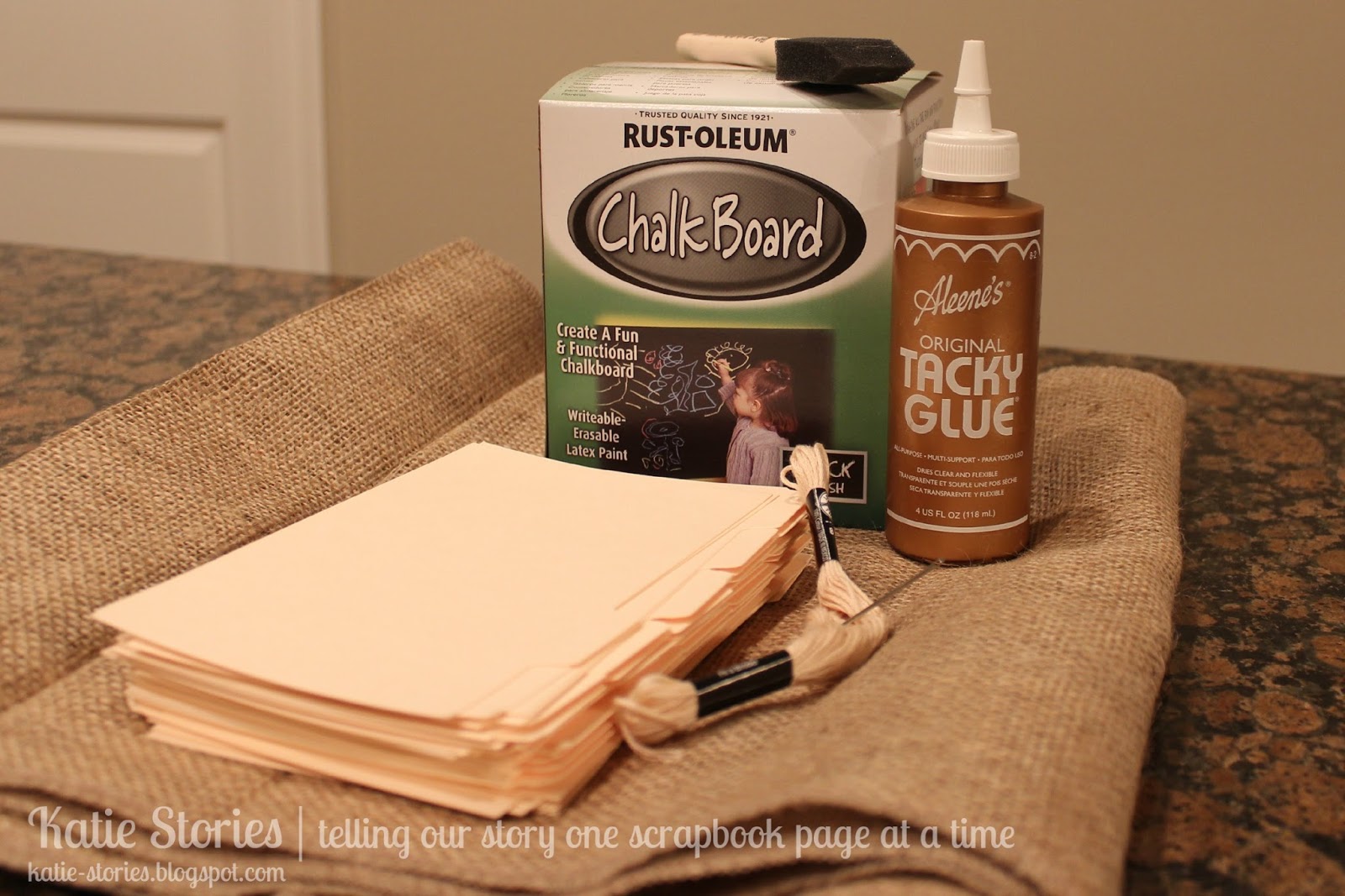 Katie Stories {Scrapbook + Crafting Blog}: Chalkboard Banner Burlap ...