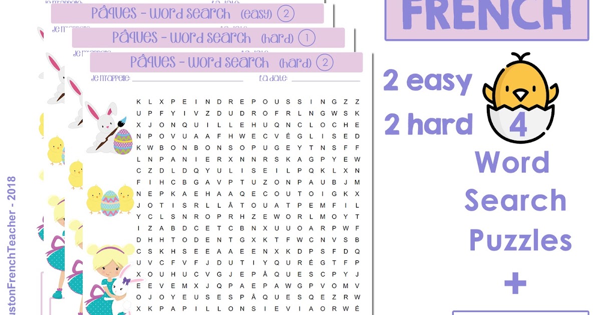 French Easter Pâques Word Search (wordsearch) Activity | Houston French ...