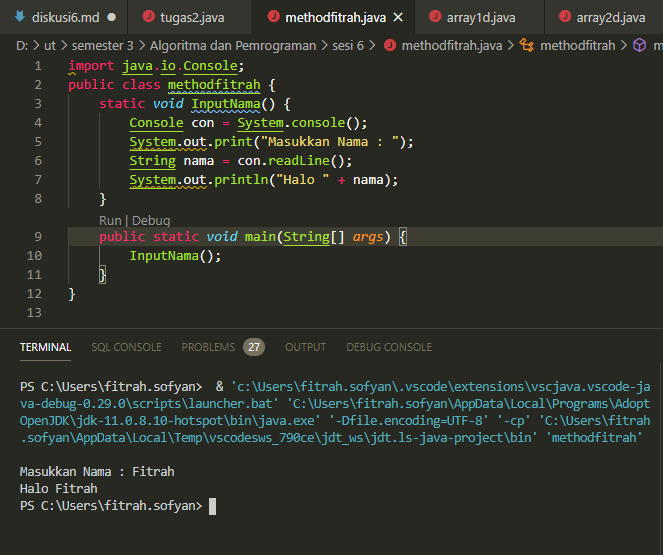 Membuat, Memanggil, dan Mengembalikan Nilai Method