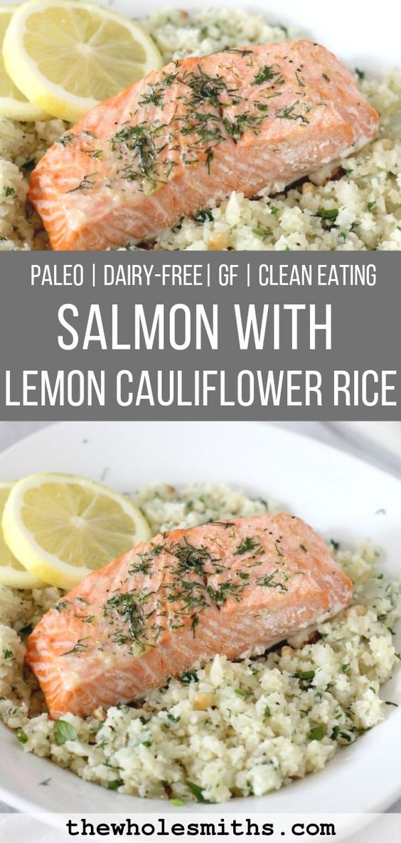 Salmon and Lemon Herb Cauliflower Rice - the Whole Smiths - LITTLEEDIY