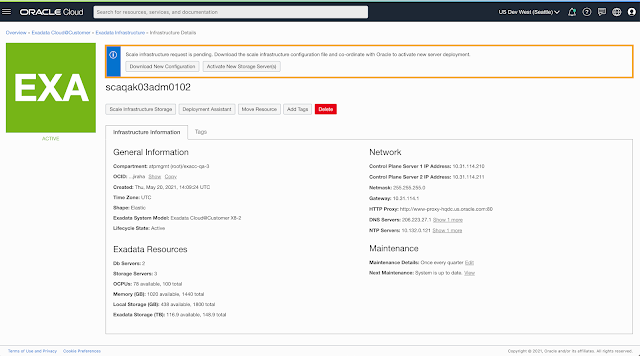 Elastic Storage Expansion now available on Gen2 Exadata Cloud@Customer ...