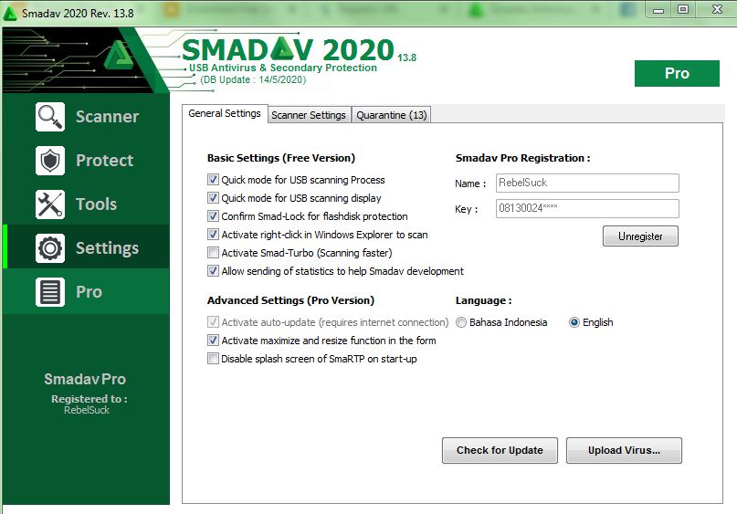 Cara Memasukkan Key Smadav Pro dengan Serial Number Working 1000% ...