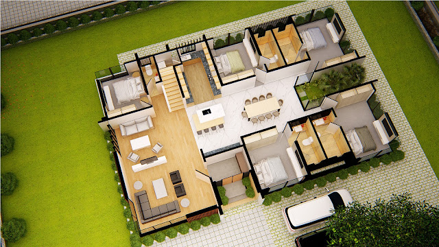 40 x 60 (Feet) house plan with 3D Walkthrough II Modern Architecture II ...