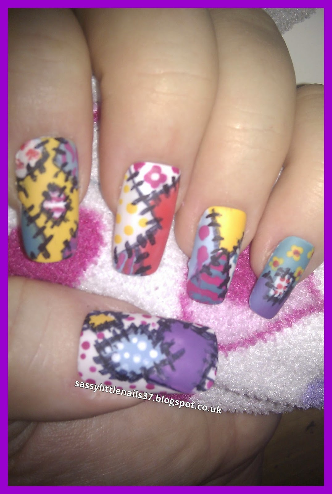 SassyLittleNails: Patchwork Nails!
