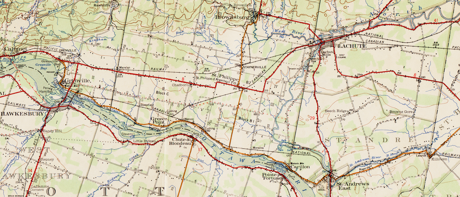 Geneva PQ: Argenteuil Railways and a Lachute Map from 1937