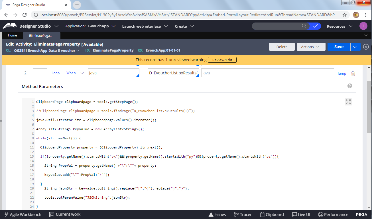 How to Eliminate the PEGA Properties in the Clipboard Page?