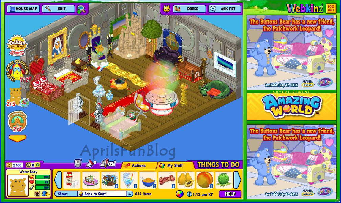 April's Fun Blog: Webkinz Gameplay