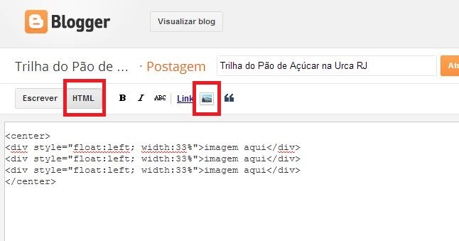 Como alinhar imagens lado a lado na postagem do Blogger - Fazendo Blogspot Como alinhar imagens lado a lado na postagem do Blogger - Fazendo Blogspot