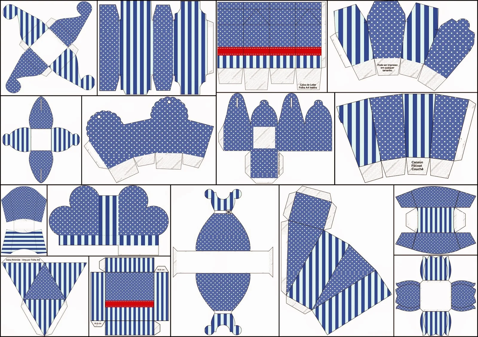 Blue Stripes and White Polka Dots Free Printable Boxes. - Oh My Fiesta ...