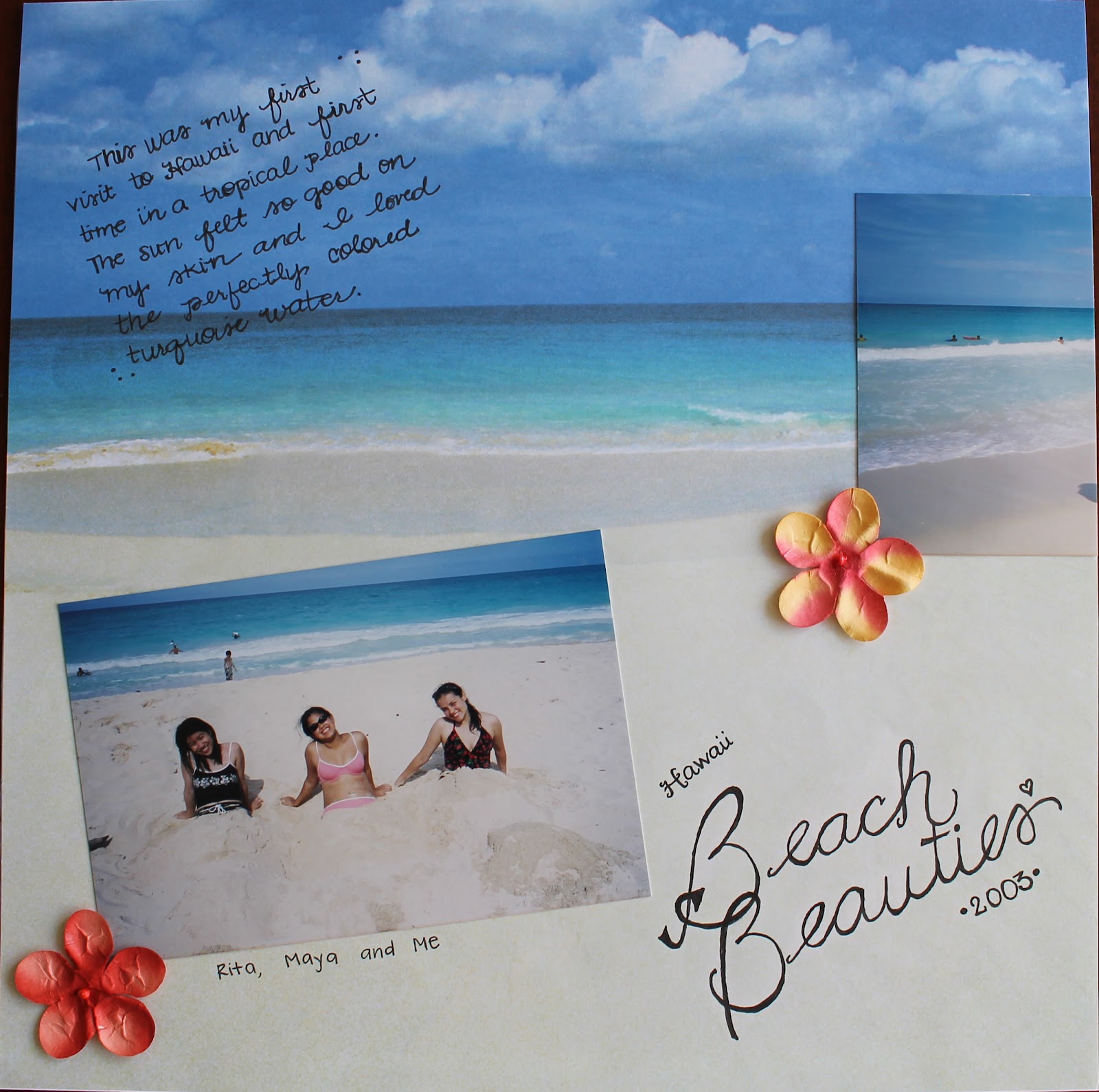 Miss Crafty Pink: Simple Hawaii Beach Double Page Layout