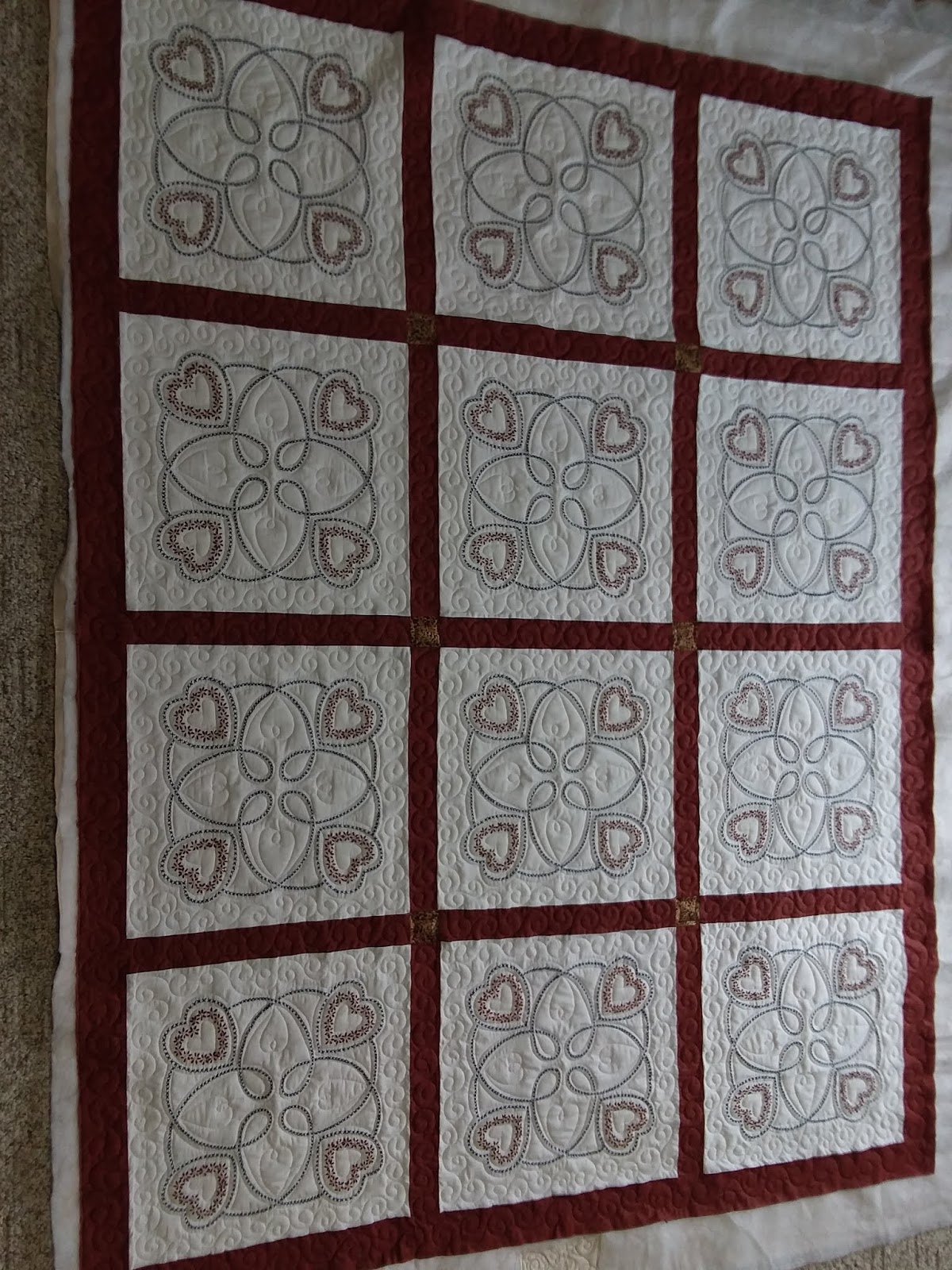 Down To Sew: Embroidered Hearts Quilt blocks