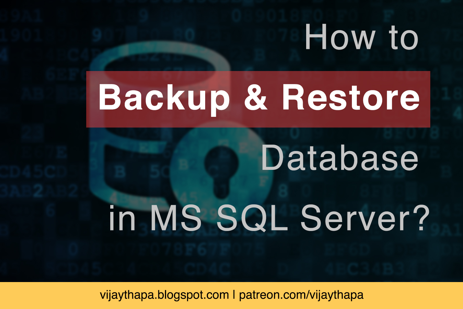 How To Backup And Restore Database In Ms Sql Server