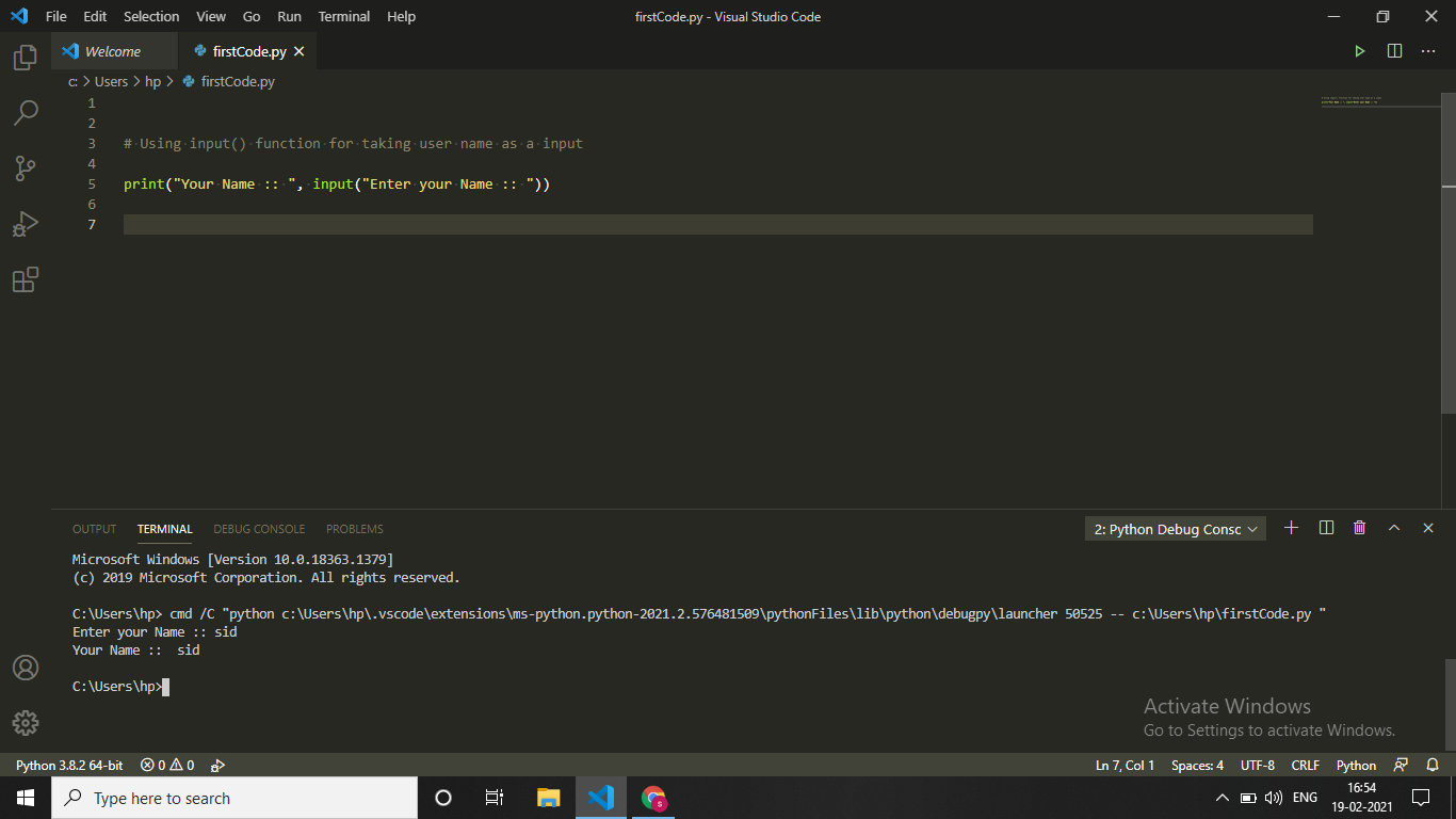 Input( ) Function In Python.
