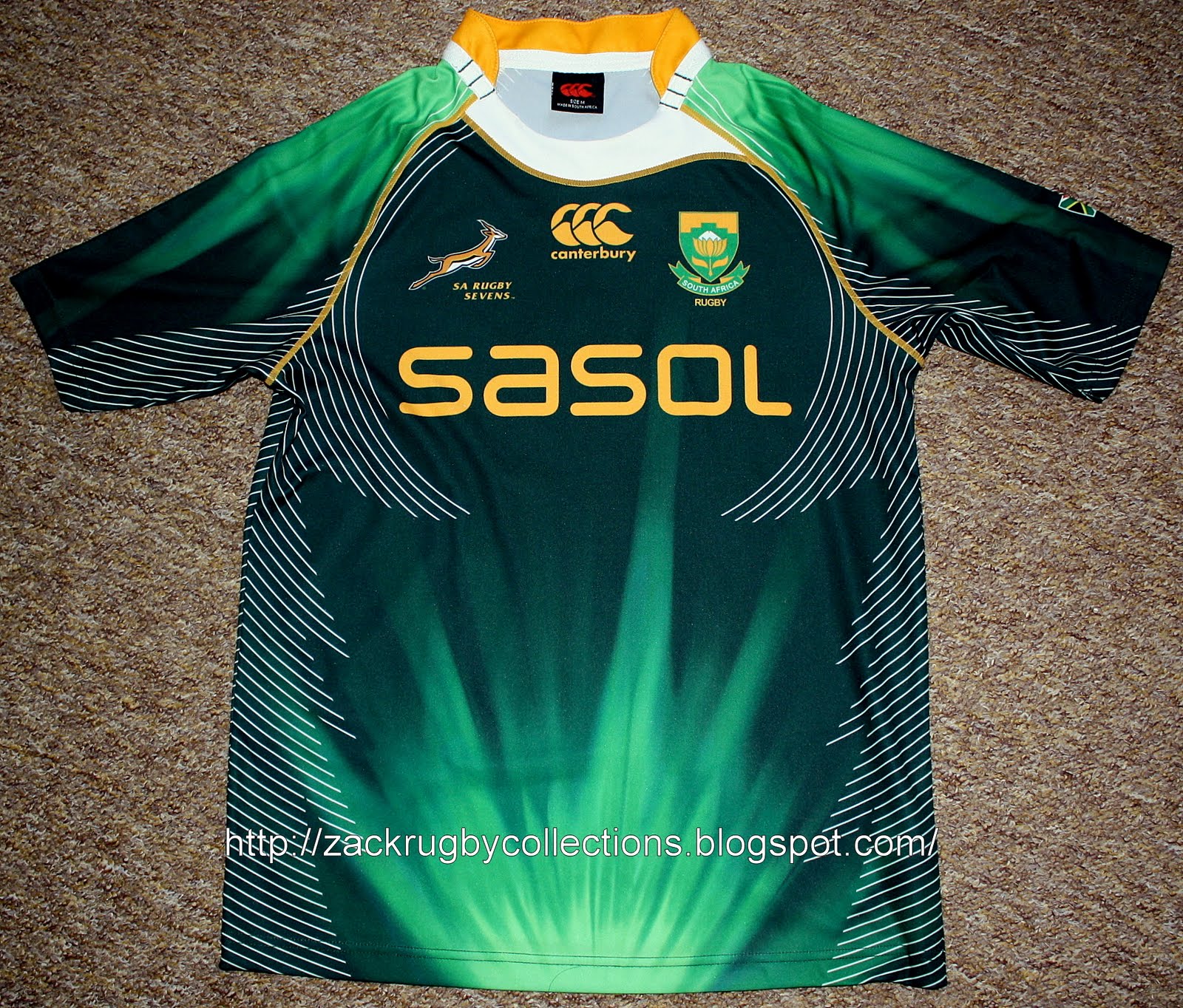 ZackRugby Collections®: Springbok 7's SS Pro 2010/2011 Rugby Jersey